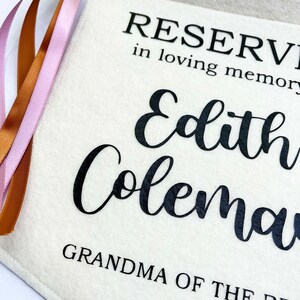 Personalized Memorial Chair Sign - Wedding Ceremony Reserved in Loving ...