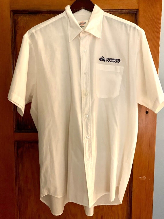 Vintage LA Checker Cab Taxi Uniform Shirt White Logo … - Gem