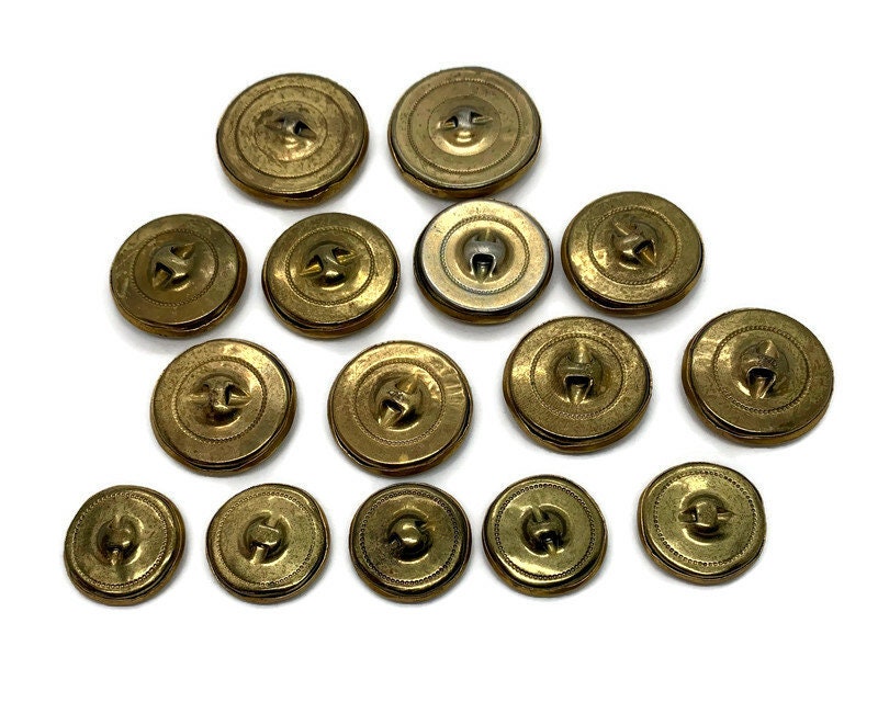 15 Vintage Gold Buttons Art Deco Lot 1930s 1940s Rare Swirl Unique ...