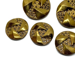 15 Vintage Gold Buttons Art Deco Lot 1930s 1940s Rare Swirl Unique ...