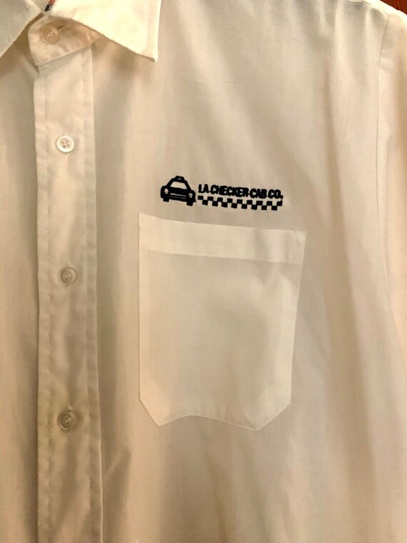 Vintage LA Checker Cab Taxi Uniform Shirt White Logo … - Gem
