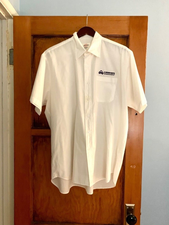 Vintage LA Checker Cab Taxi Uniform Shirt White Logo … - Gem