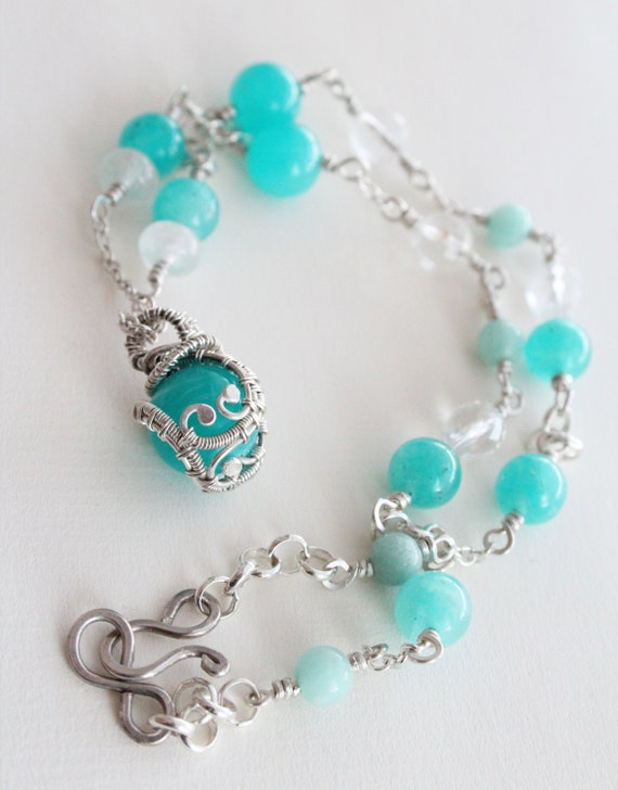 Queen of Ice Russian Amazonite Crystal Quartz and Sterling | Etsy