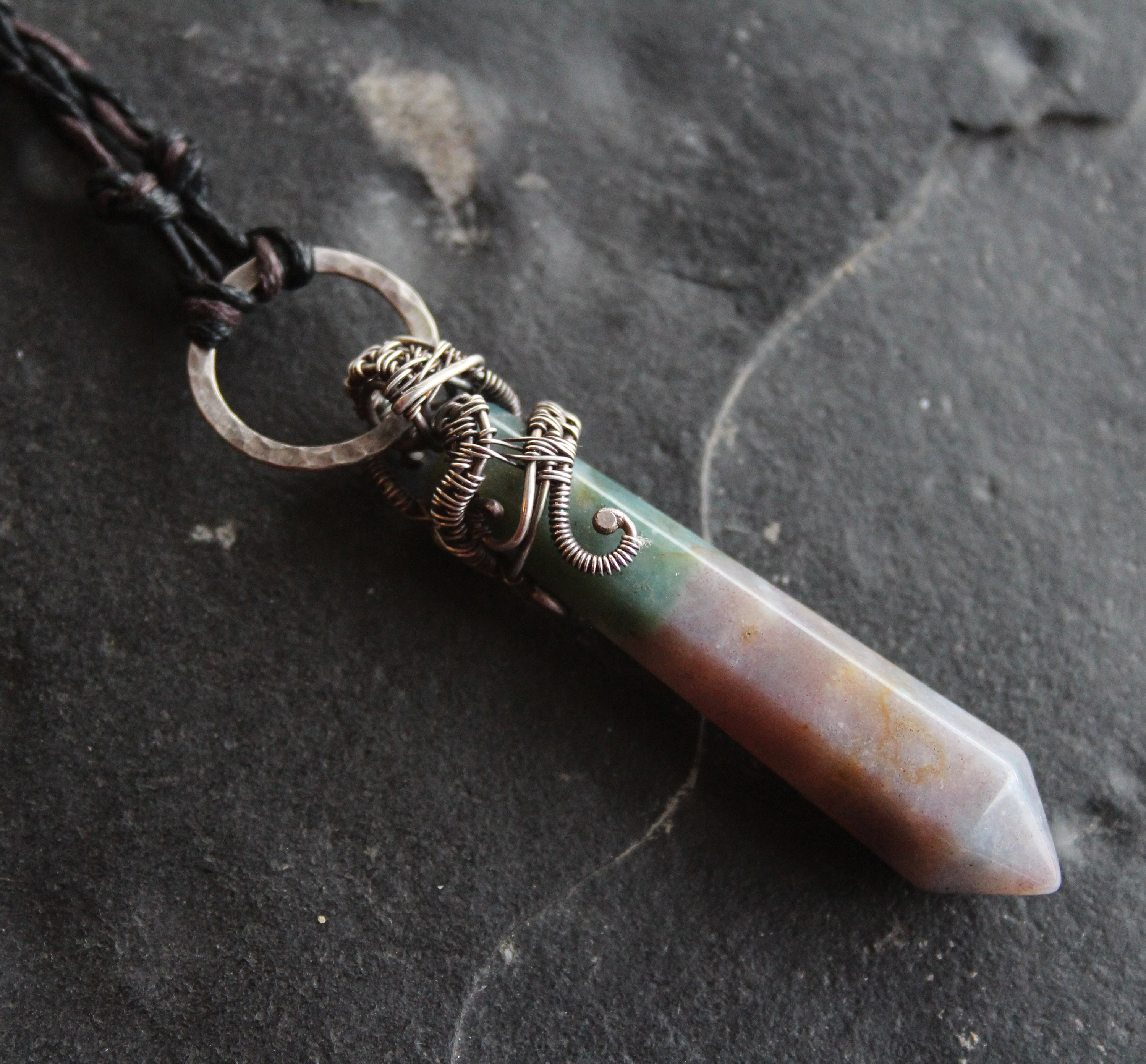 Earth Shard Swirling Earth Toned India Agate Point and | Etsy