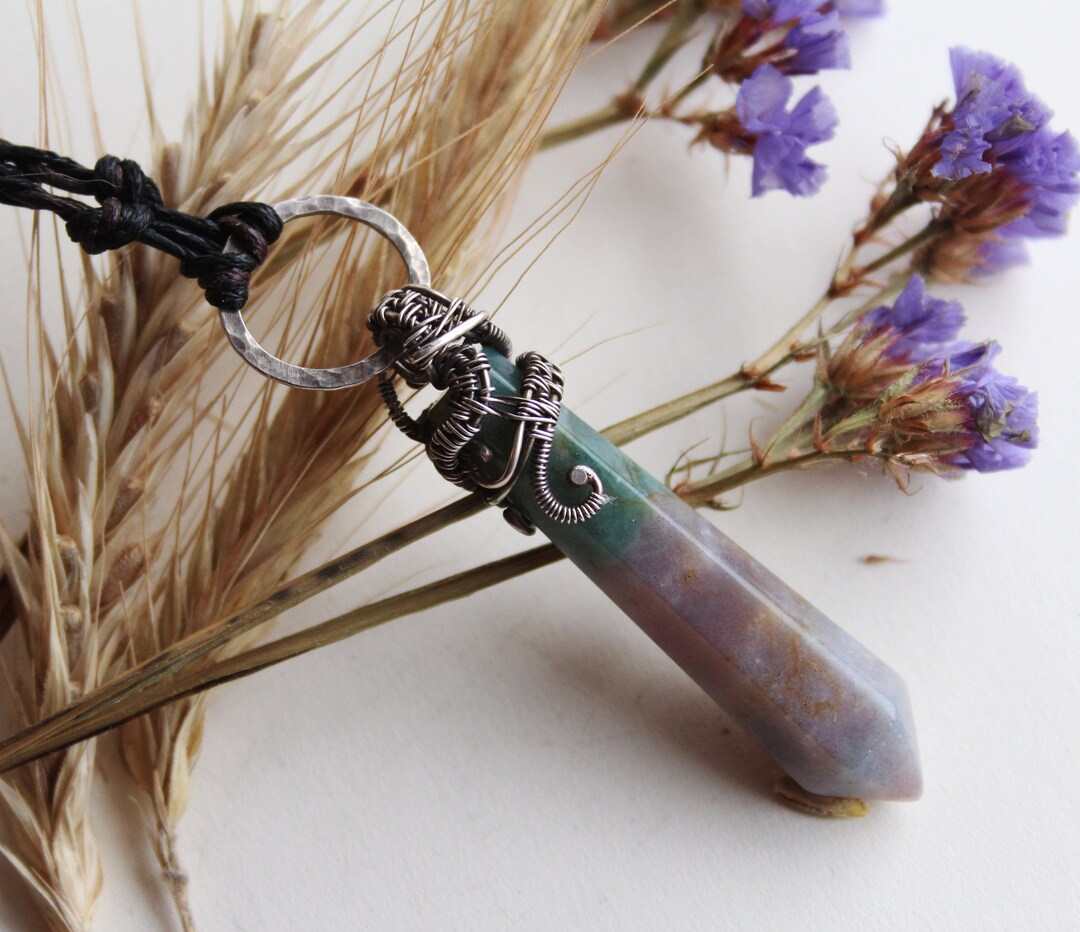 Earth Shard | Swirling Earth Toned India Agate Point and Sterling ...