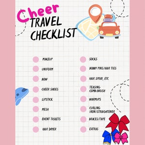 All-star Cheer Travel Checklist, Cheer Competition Checklist, Checklist ...
