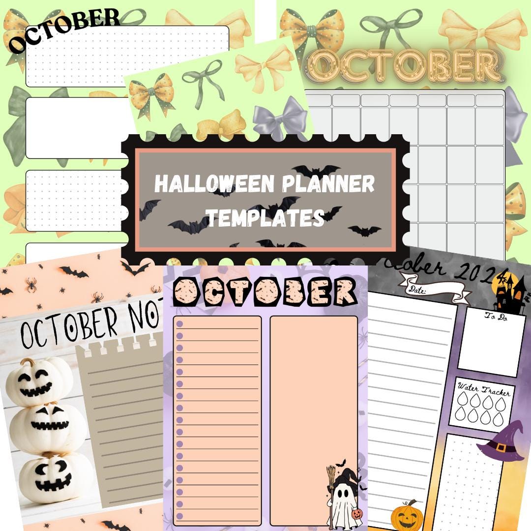 Halloween Templates Bundle for Digital Planners, Cute and Decorative ...