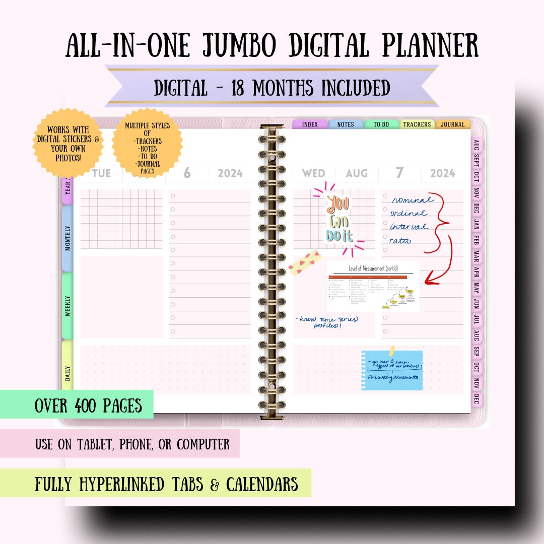 Chic 2025 Digital Planner: 18-month Student Planner, Monthly - Weekly ...