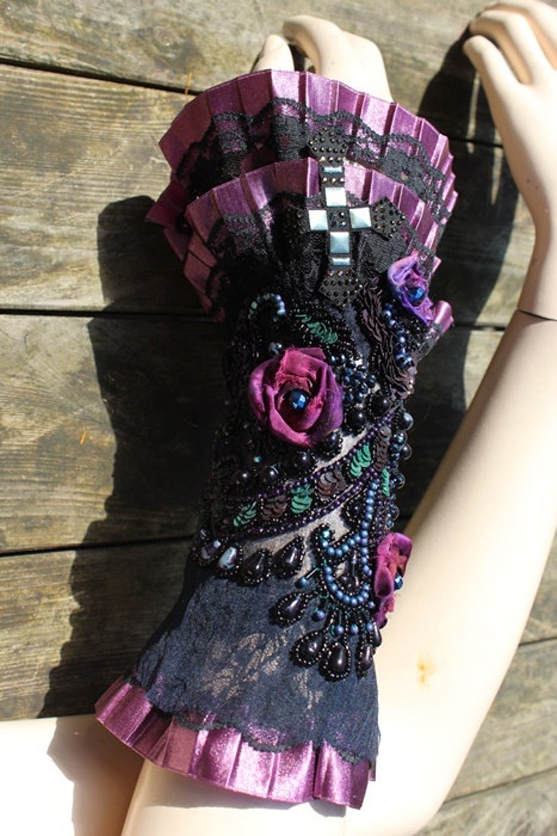 PURPLE GOTH Bracelets.cuff Unique Artsy Handmade Ready to - Etsy Australia