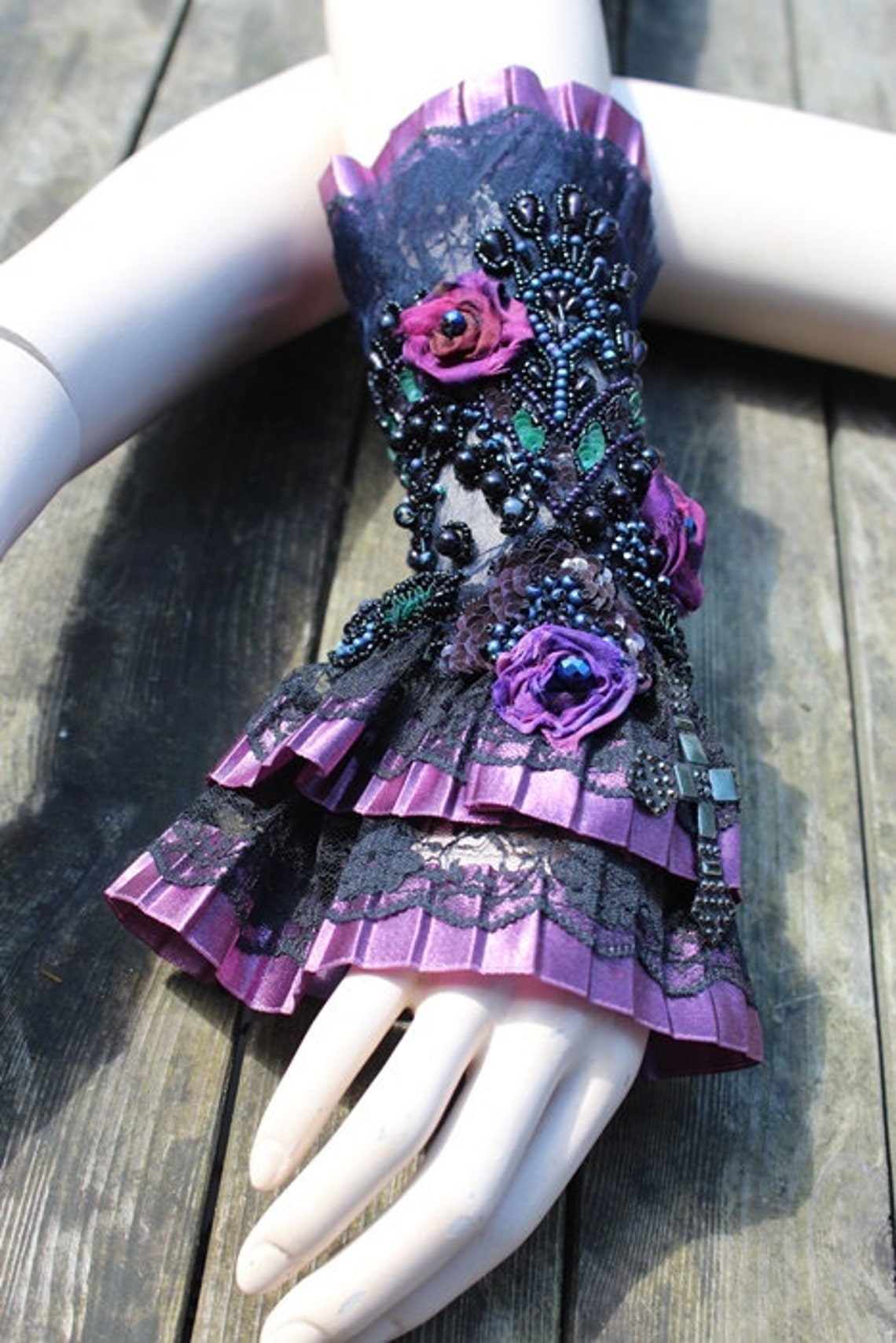 PURPLE GOTH Bracelets.cuff Unique Artsy Handmade Ready to - Etsy Australia