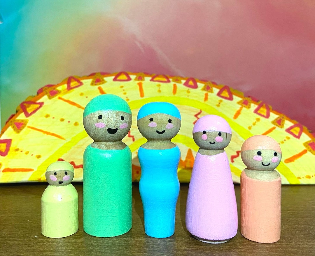Pastel Rainbow Peg People Waldorf Simple Painted Wood Toy Set - Etsy