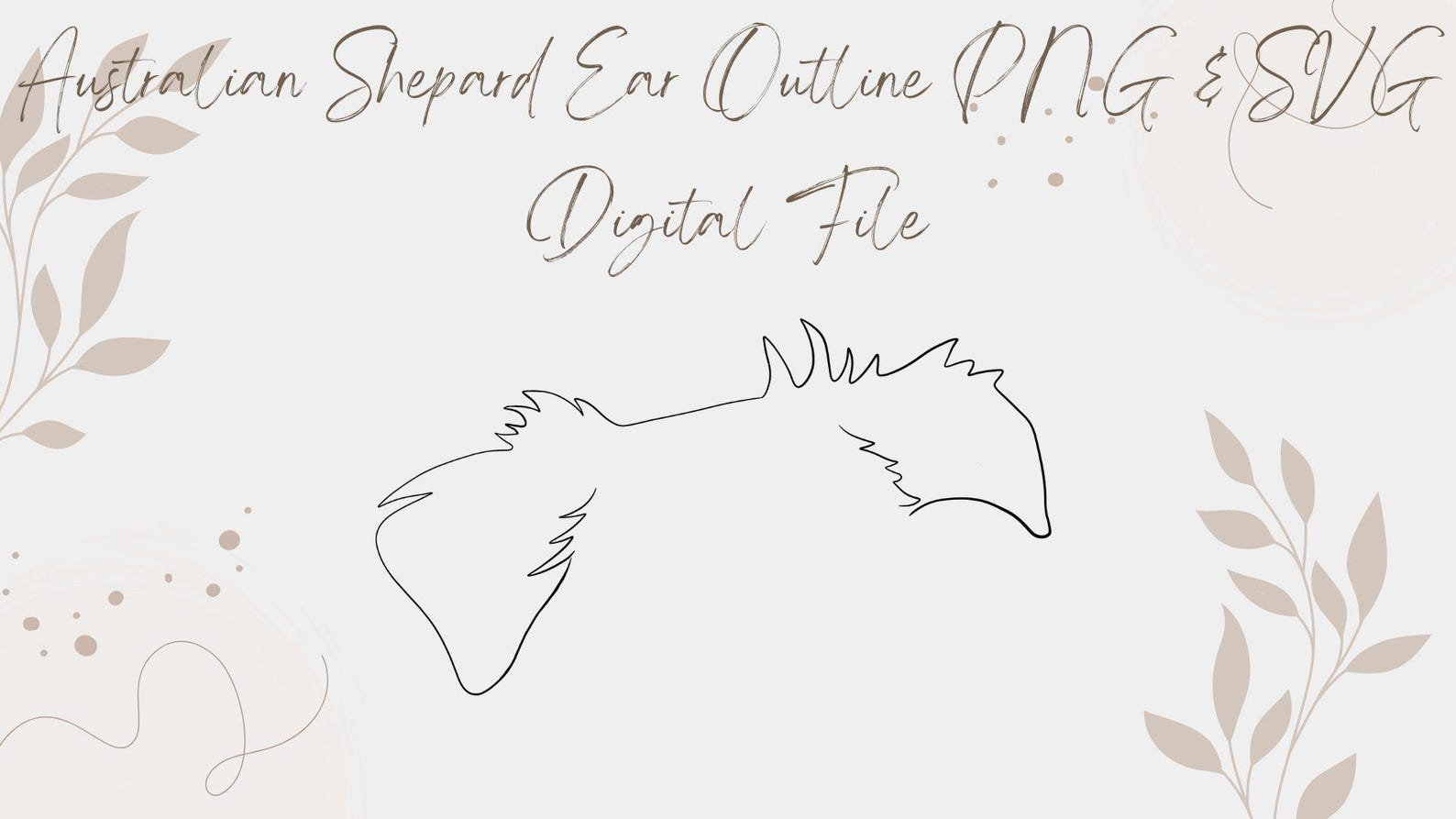 Australian Shepard Ear Outline, Aussie Ear Outline, PNG & SVG Digital ...