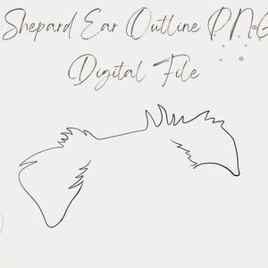 Australian Shepard Ear Outline, Aussie Ear Outline, PNG & SVG Digital ...