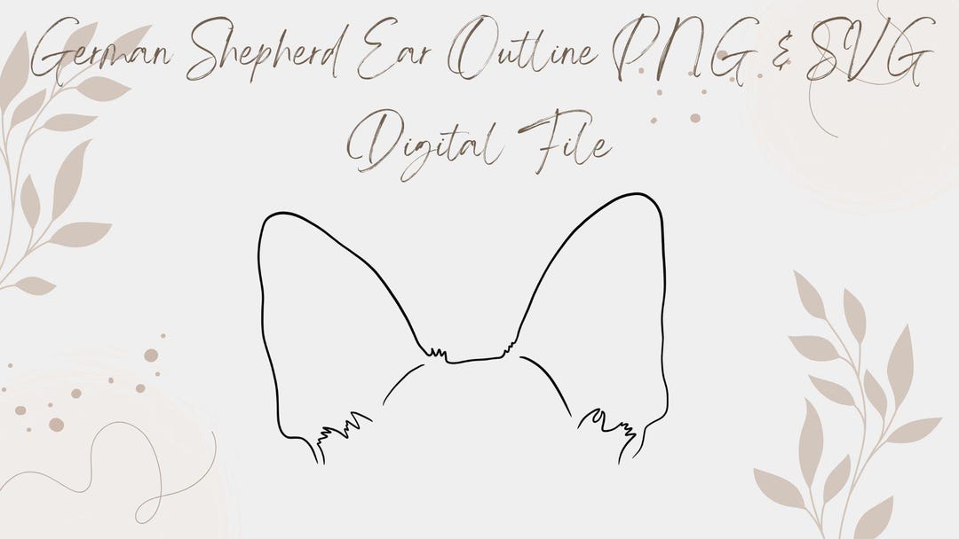 Hand-drawn German Shepherd Ear Outline, Simple German Shepherd Ears ...