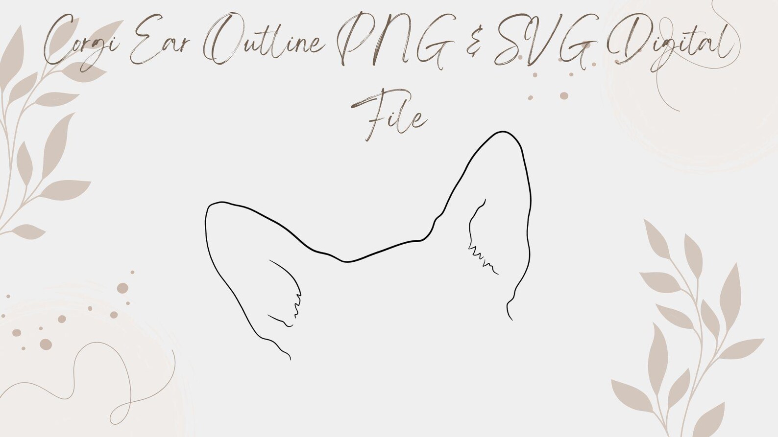Corgi Ear Outline PNG & SVG Digital File - Etsy