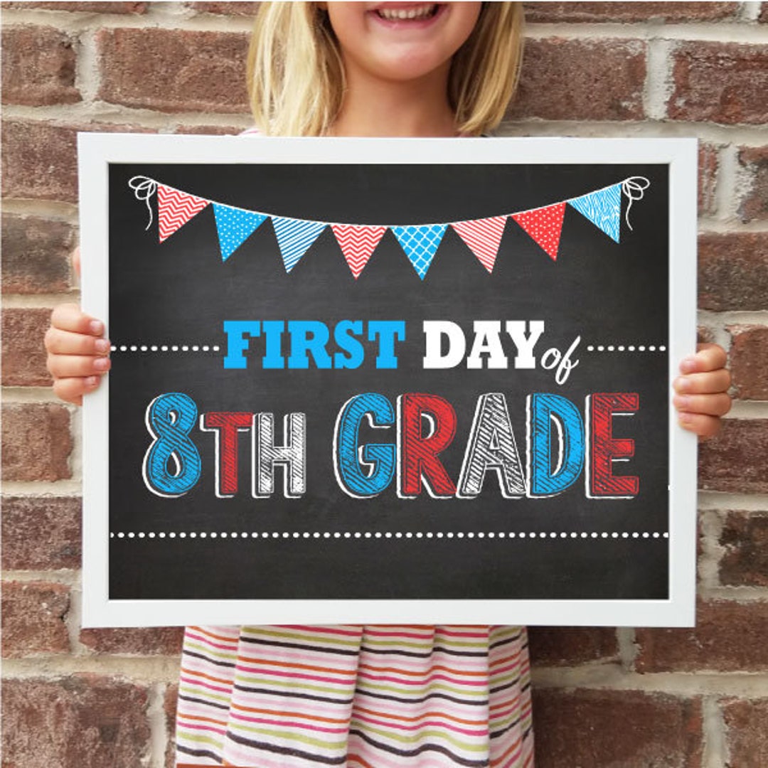 8th Grade, Back to School Poster, DIGITAL Printable File, FIRST Day ...
