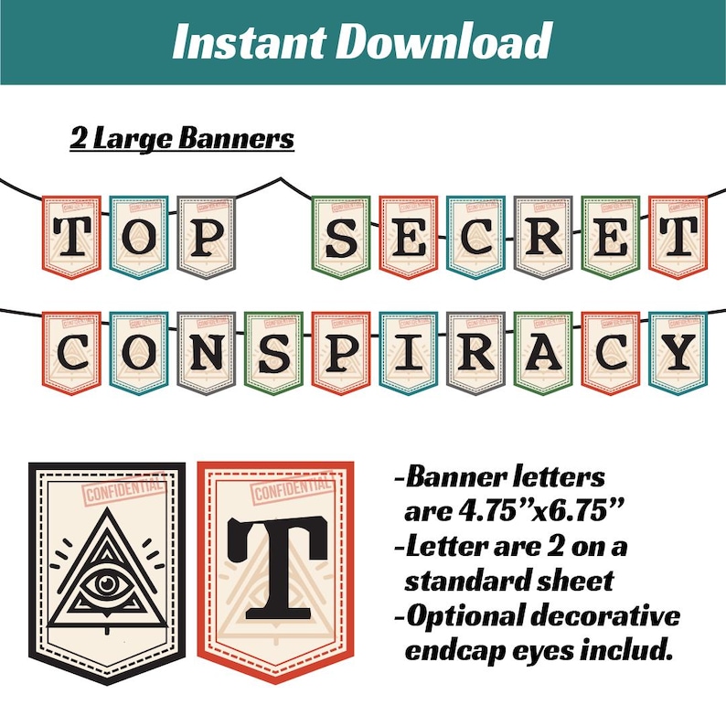 CONSPIRACY THEORY PARTY Pack - Instant Downloads, Printable Party Pack ...