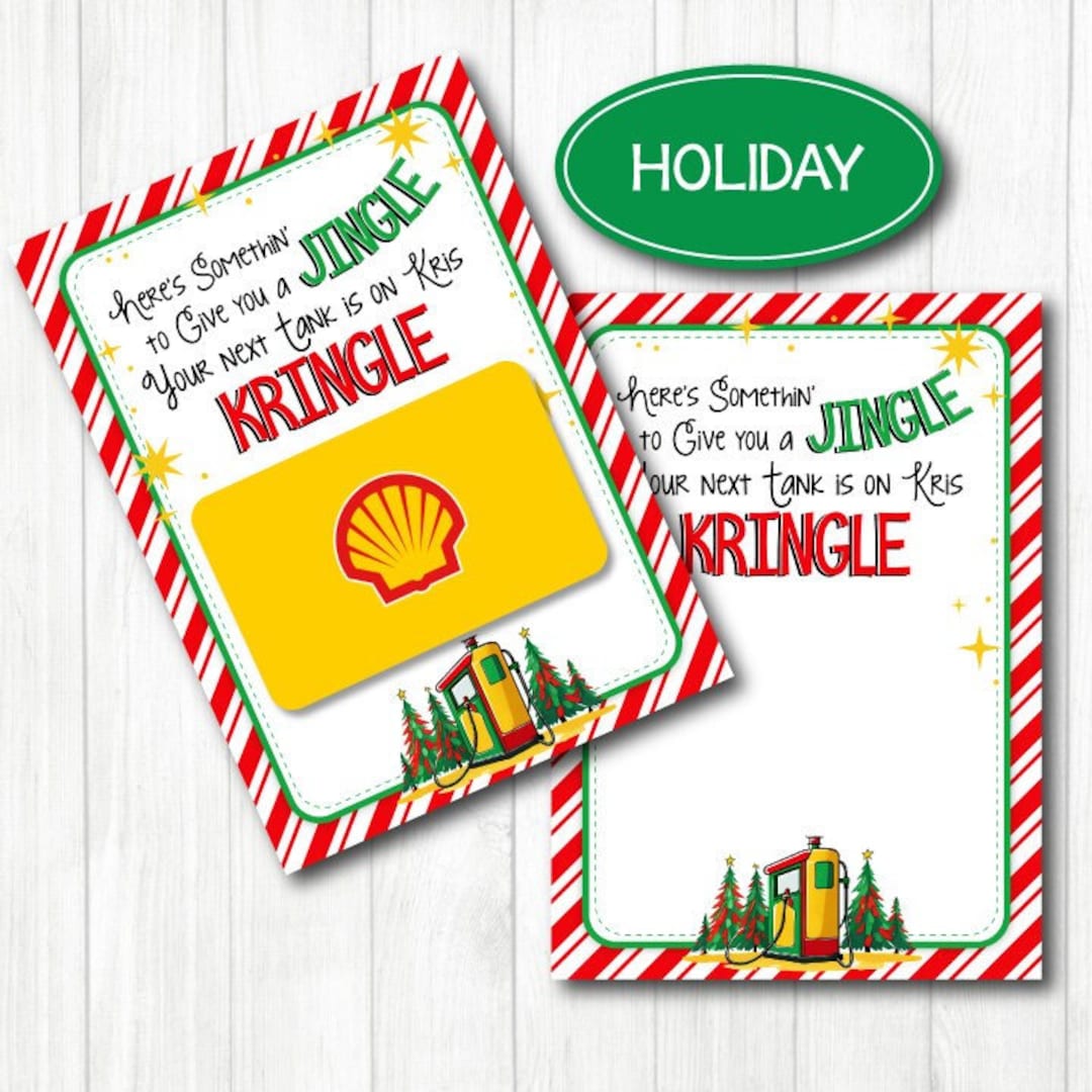 Christmas Gas Station Gift Card Holder. 5x7" DIGITAL File. Men's Gift ...