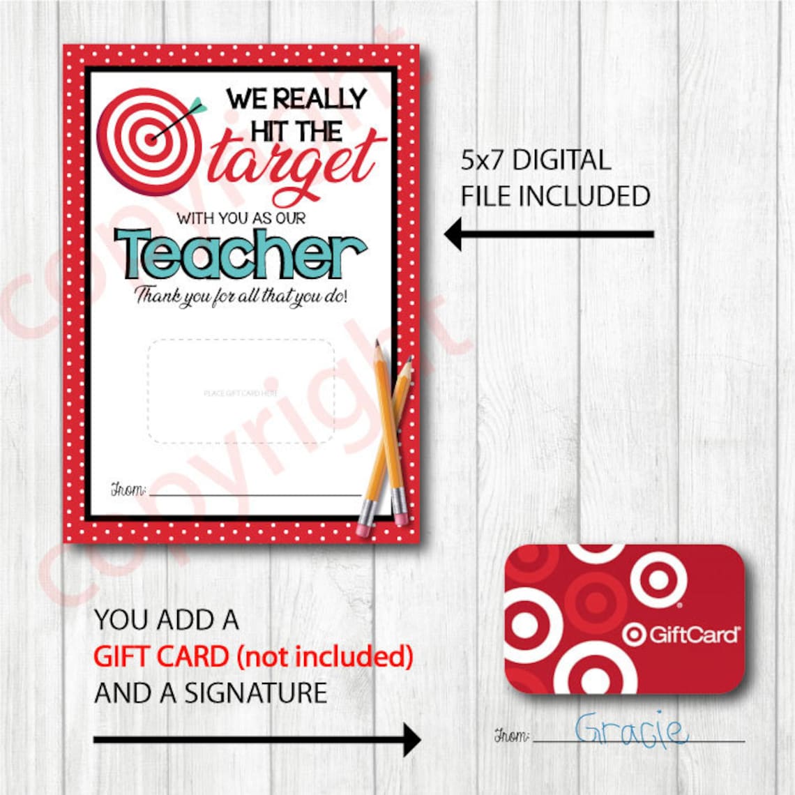 Teacher Appreciation Gift Card Holder: Target Printable (digital File ...
