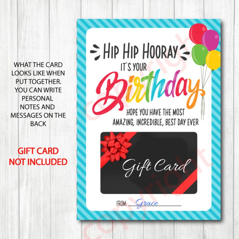 BIRTHDAY Happy Birthday Gift Card Holder. 5x7 DIGITAL - Etsy