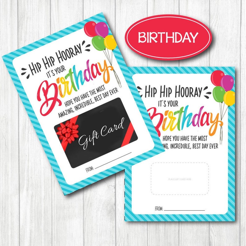BIRTHDAY Happy Birthday Gift Card Holder. 5x7 DIGITAL - Etsy