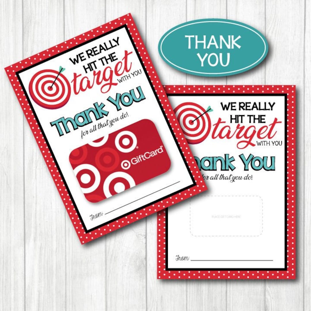 Thank You TARGET Gift Card Holder. 5x7" DIGITAL FILE. Thank You Teacher ...