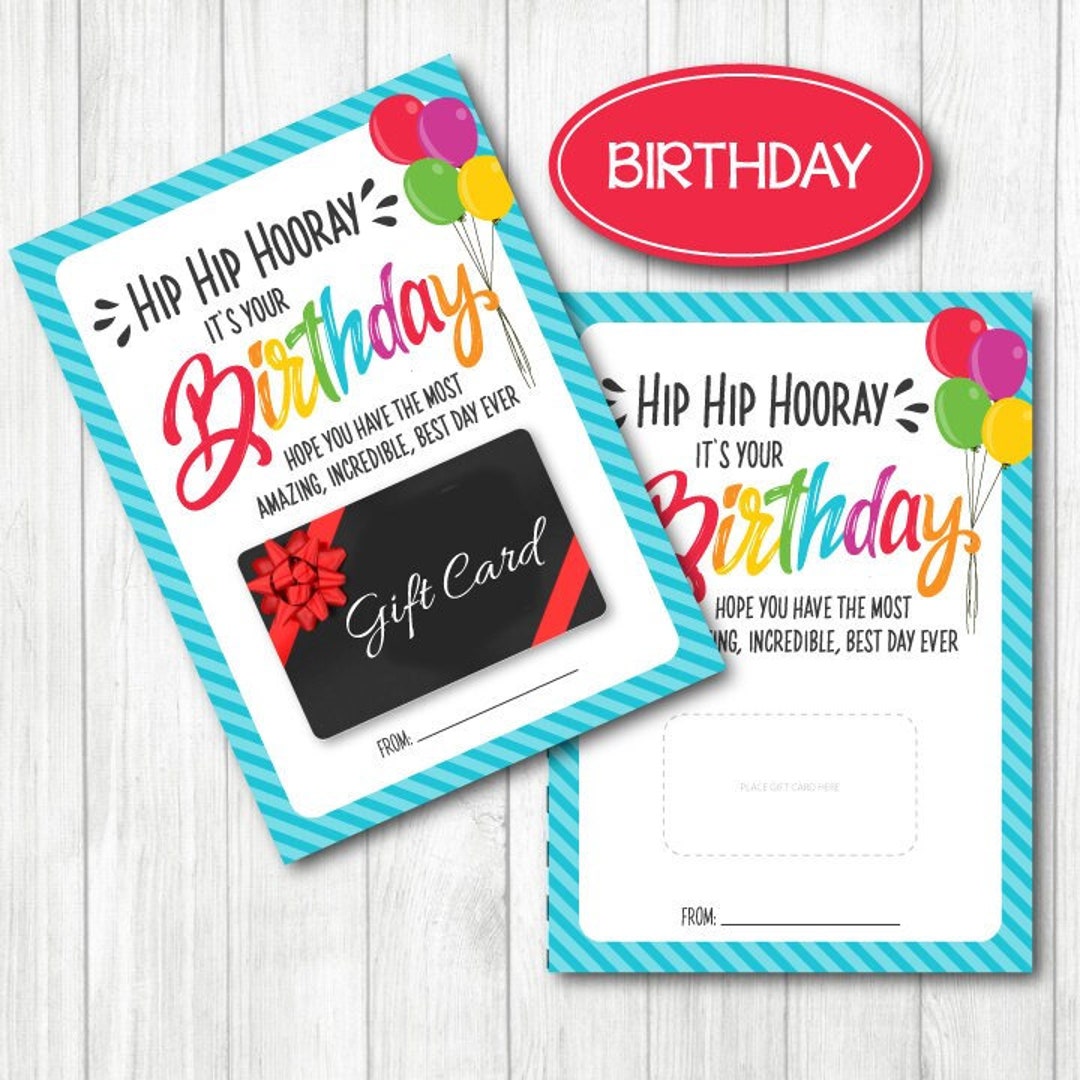 BIRTHDAY Happy Birthday Gift Card Holder. 5x7" DIGITAL FILE. Teacher ...