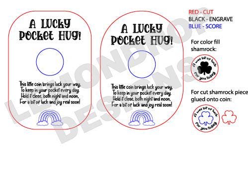 Lucky Shamrock Pocket Hug Coin DIGITAL File, SVG File, Glowforge File ...