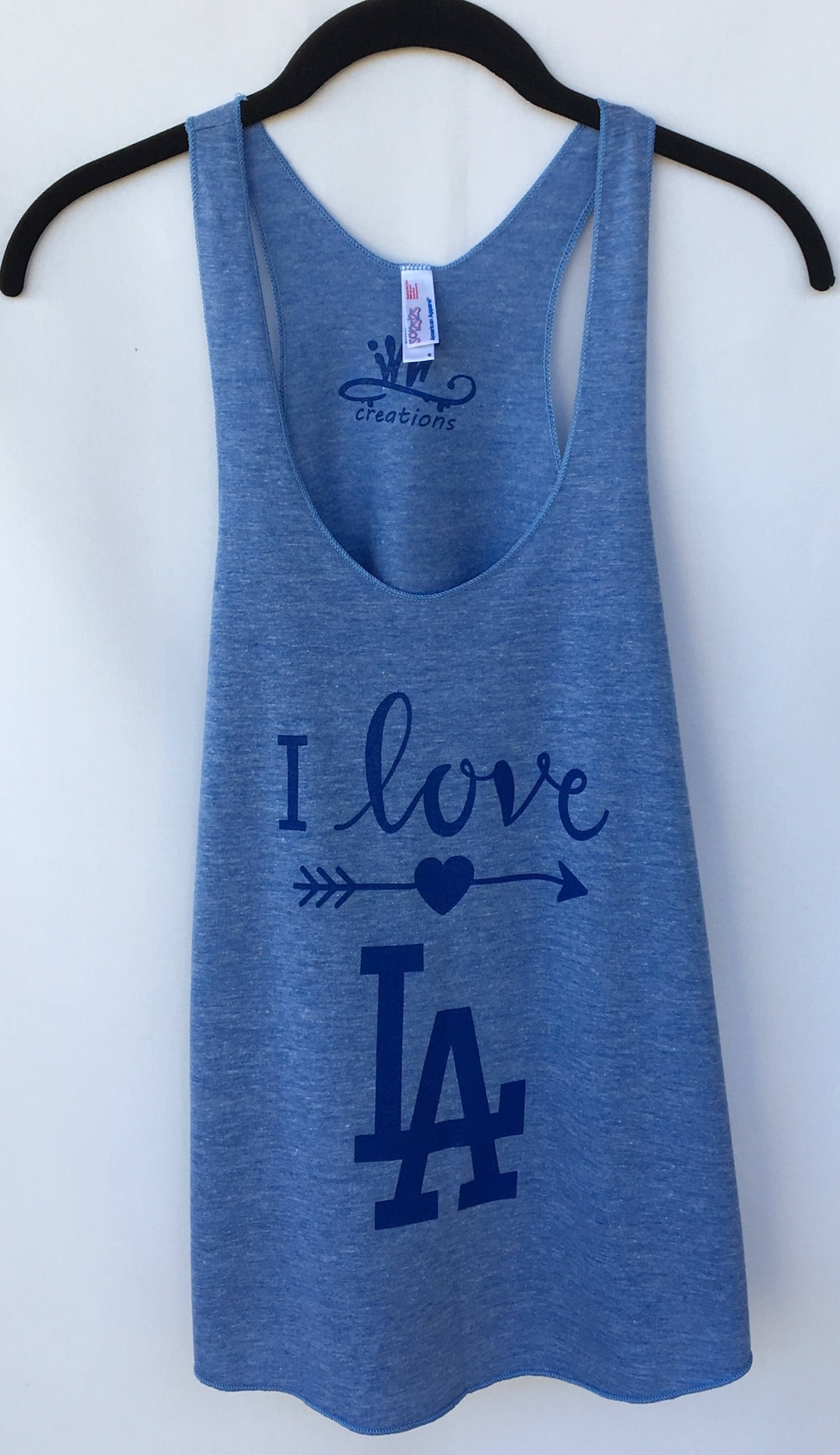 LA Blue Tank Top. Los Angeles Dodgers Tank Top. Dodgers Heather Blue ...