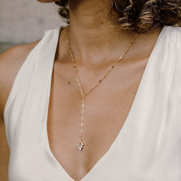 Gold Lariat Necklace - Etsy