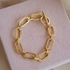 Ribbed Link Chain Bracelet by Caitlyn Minimalist • Chunky Fishtail Link ...