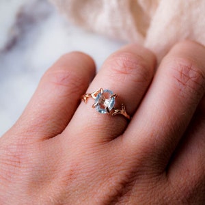 Aquamarine Ring, March Birthstone Ring, Rose Gold Ring, Aquamarine ...