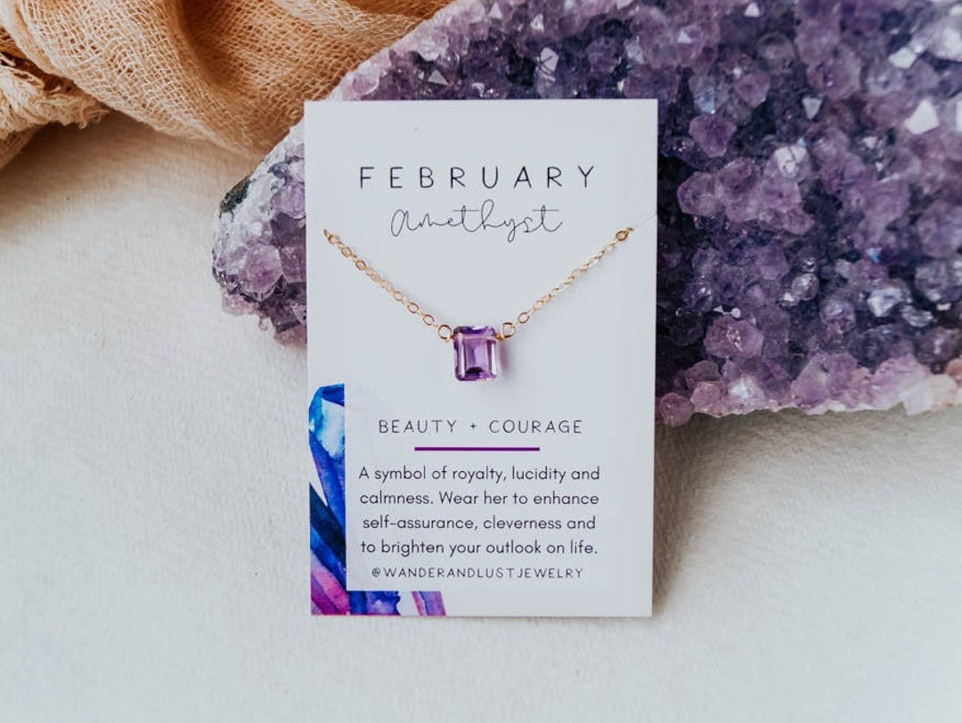 Amethyst Birthstone Necklace, February Necklace, Amethyst Necklace ...