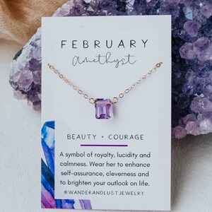 Amethyst Birthstone Necklace, February Necklace, Amethyst Necklace ...