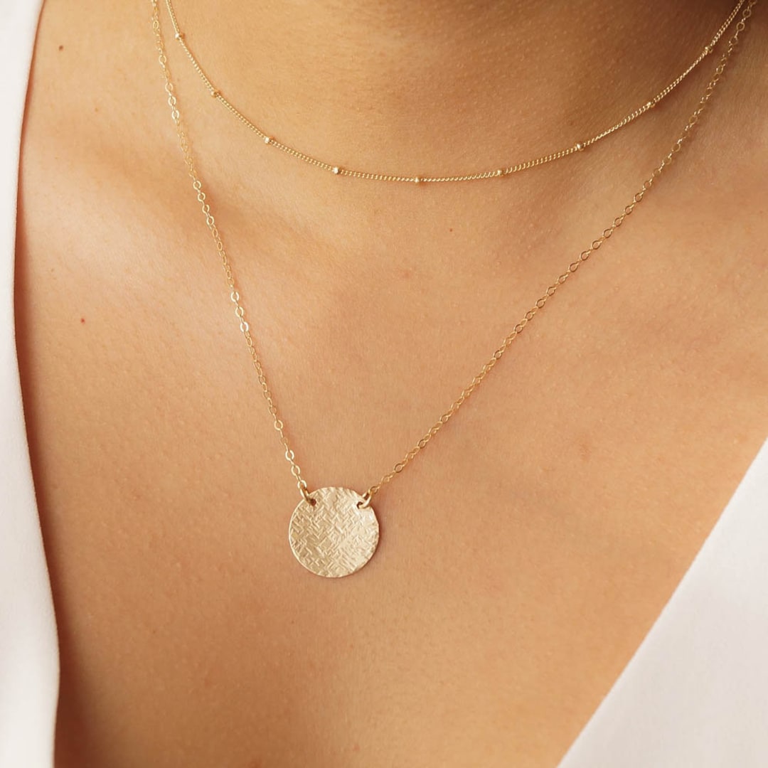 Modern Minimalista Necklace Set, Gold Disc Necklace, Jewelry Gift Set ...