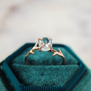 Aquamarine Ring, March Birthstone Ring, Rose Gold Ring, Aquamarine ...