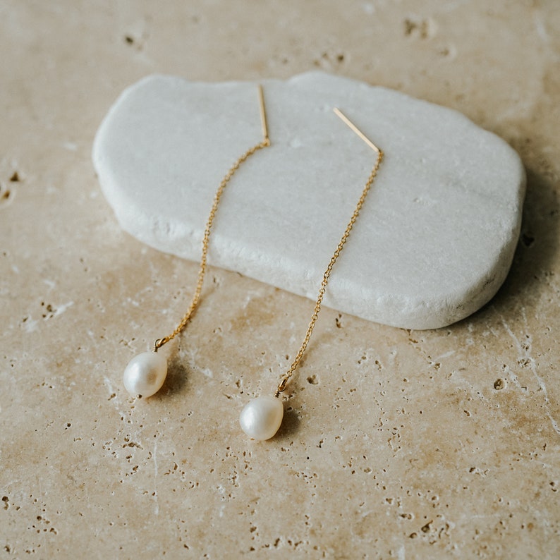 Cora Pearl Threaders Gold Threader Earrings Minimalist - Etsy