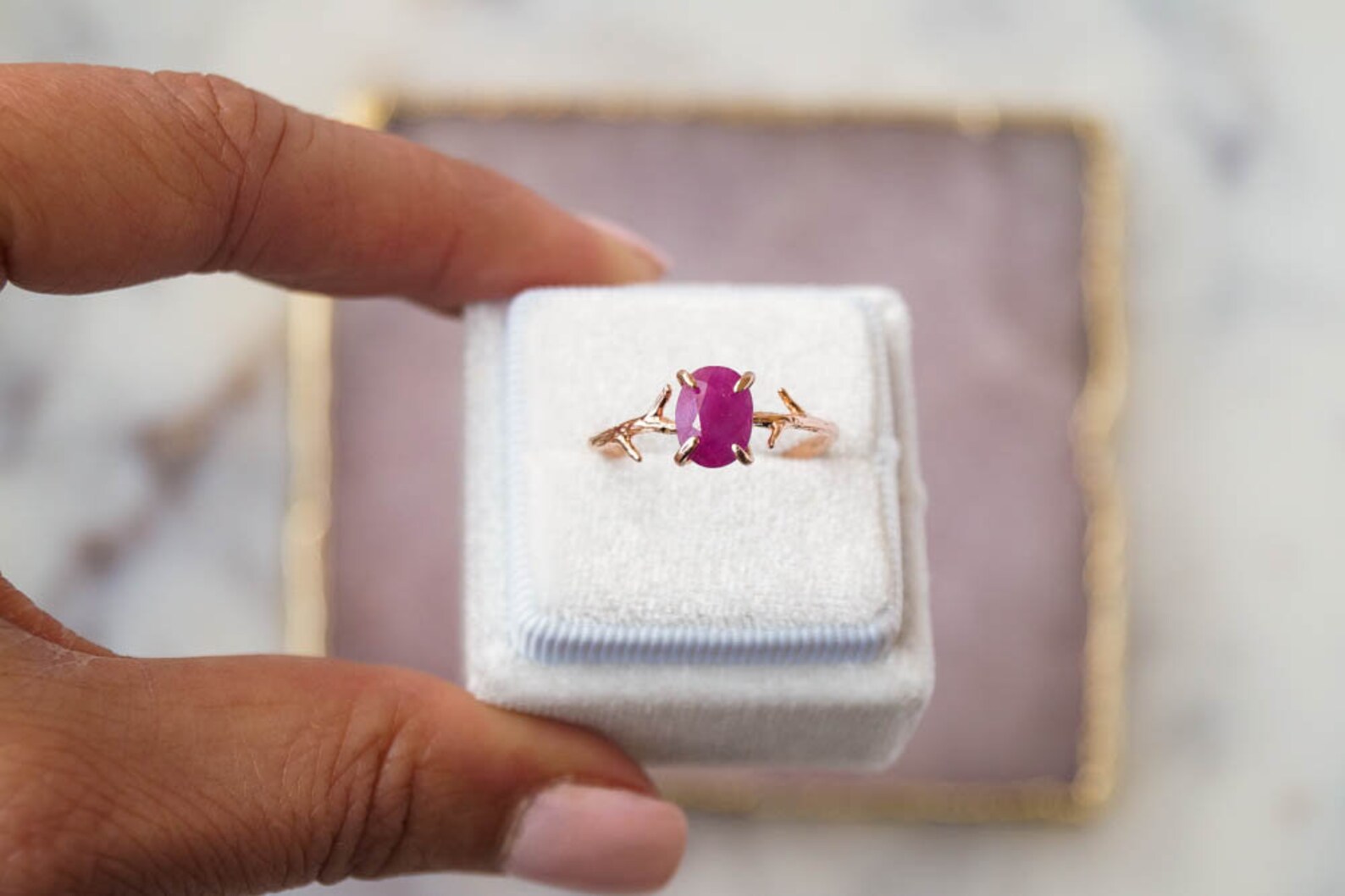 Ruby Ring July Birthstone July Ring Rose Gold Ring | Etsy