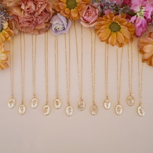 October Birth Flower Necklace, Birth Month Flower, October Birthday ...
