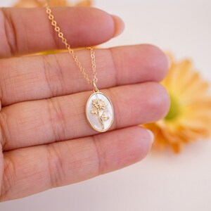 July Birth Flower Necklace, Water Lily Necklace, Birth Month Flower ...