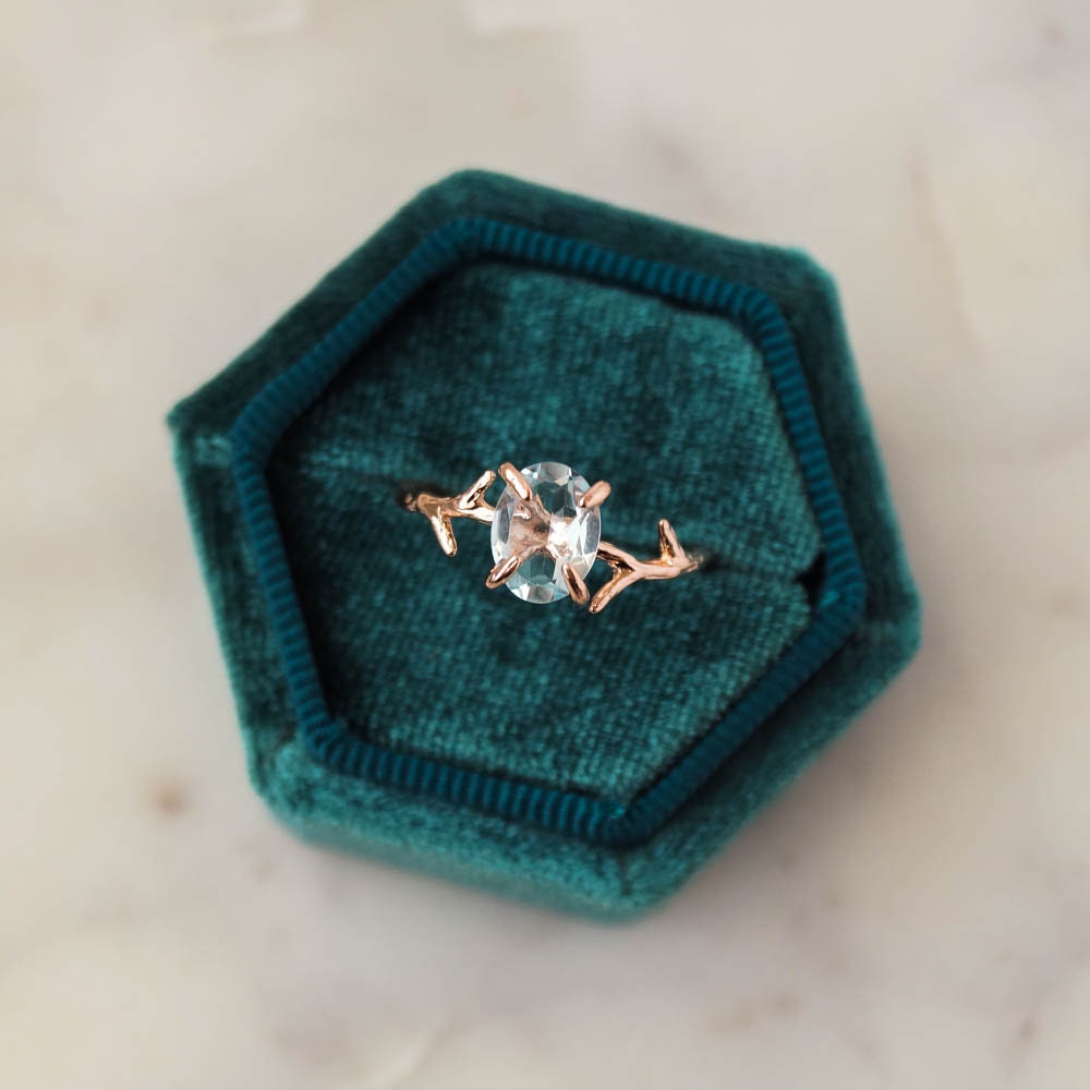 Aquamarine Ring March Birthstone Ring Rose Gold Ring | Etsy UK