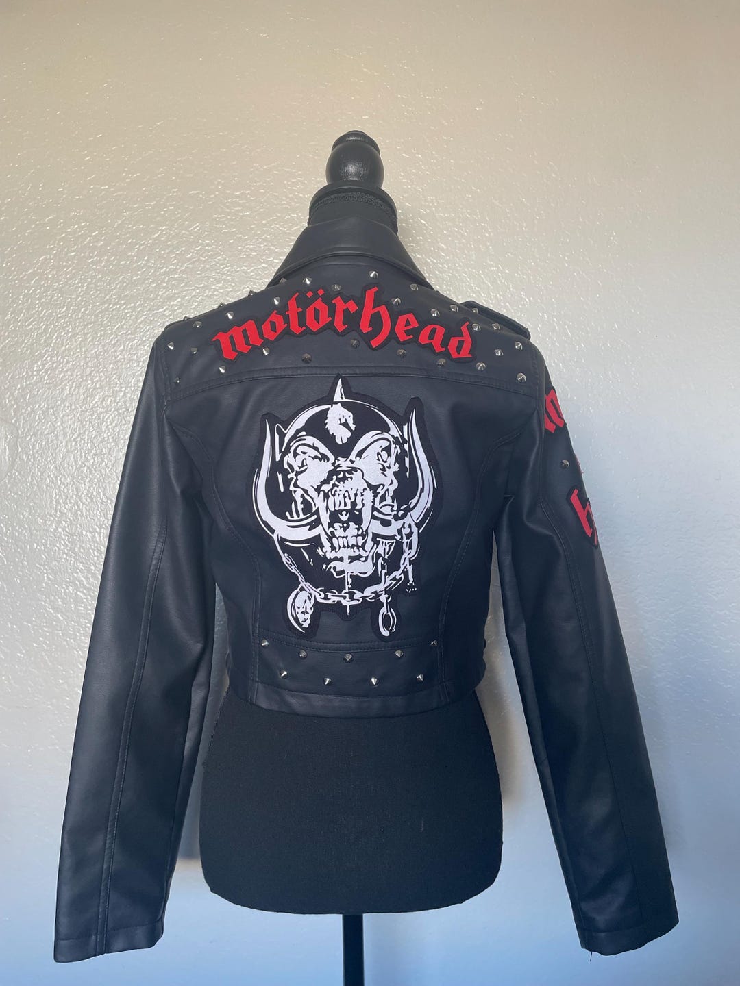 Motörhead Ace of Spades Faux Leather Studded/spiked Moto Jacket - Etsy