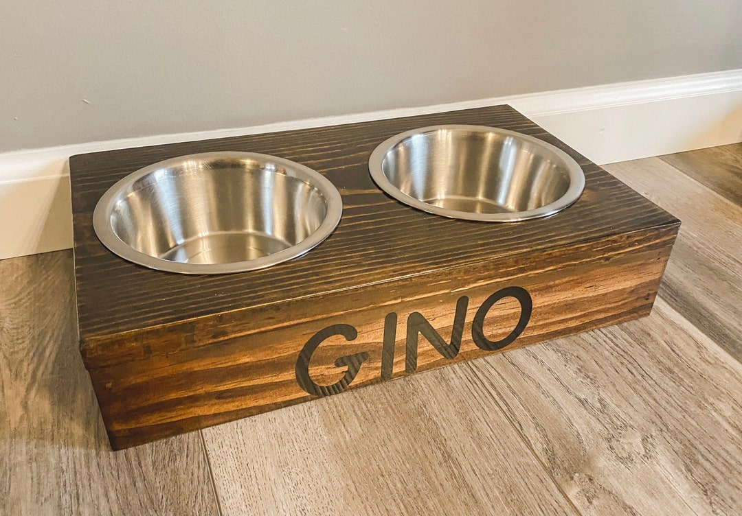 Personalized Elevated Pet Feeder | Dog Bowl Stand | Raised Pet Feeder ...