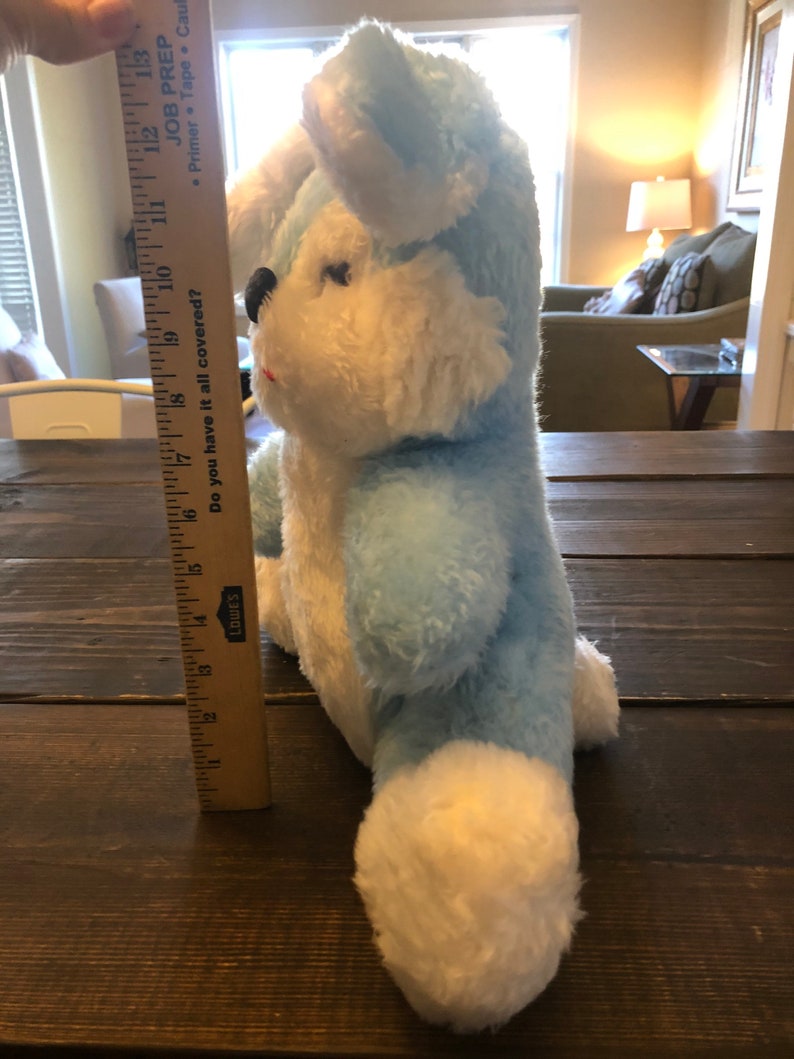 Vintage Large Easter Plush Blue and White Bunny Stuffed Animal - Etsy