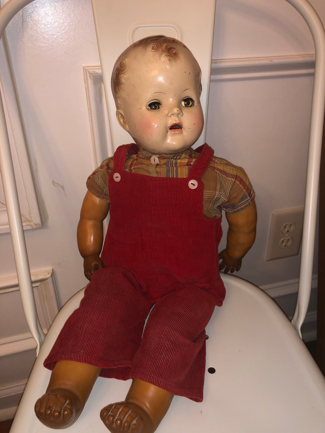 Vintage Antique Plaster Boy Baby Doll 20 - Etsy