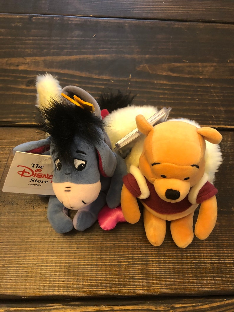 The Disney Store Pooh and Eeyore With Wings Winnie the Pooh Beanie ...
