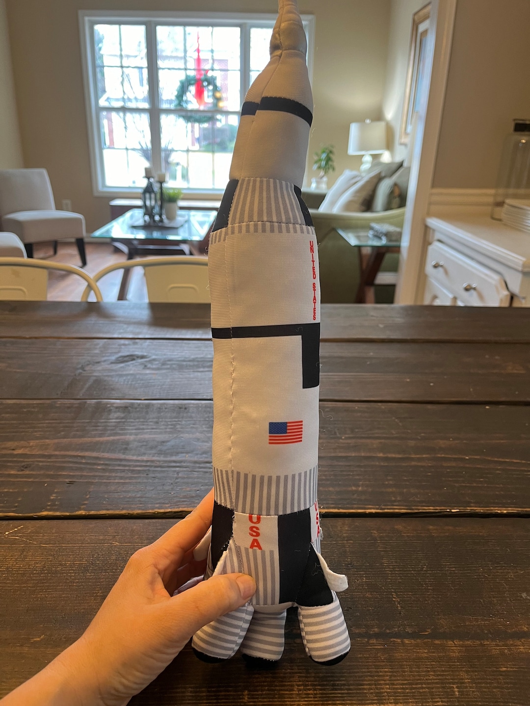 Adventure Planet Large Saturn Rocket Soft Plush Stuffed Toy With USA ...