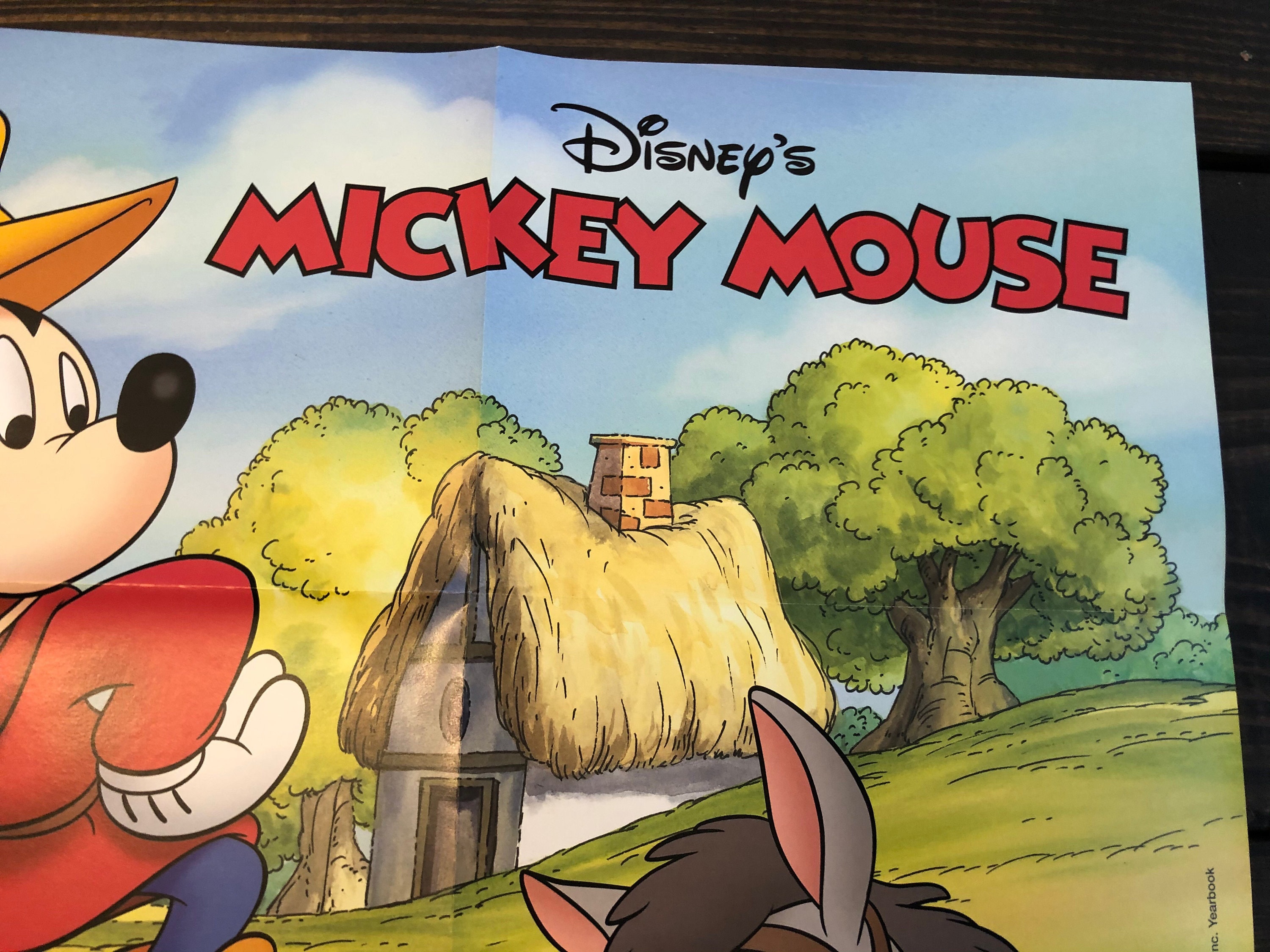Vintage Disney Original Mickey Mouse Poster Grolier Yearbook Made in ...