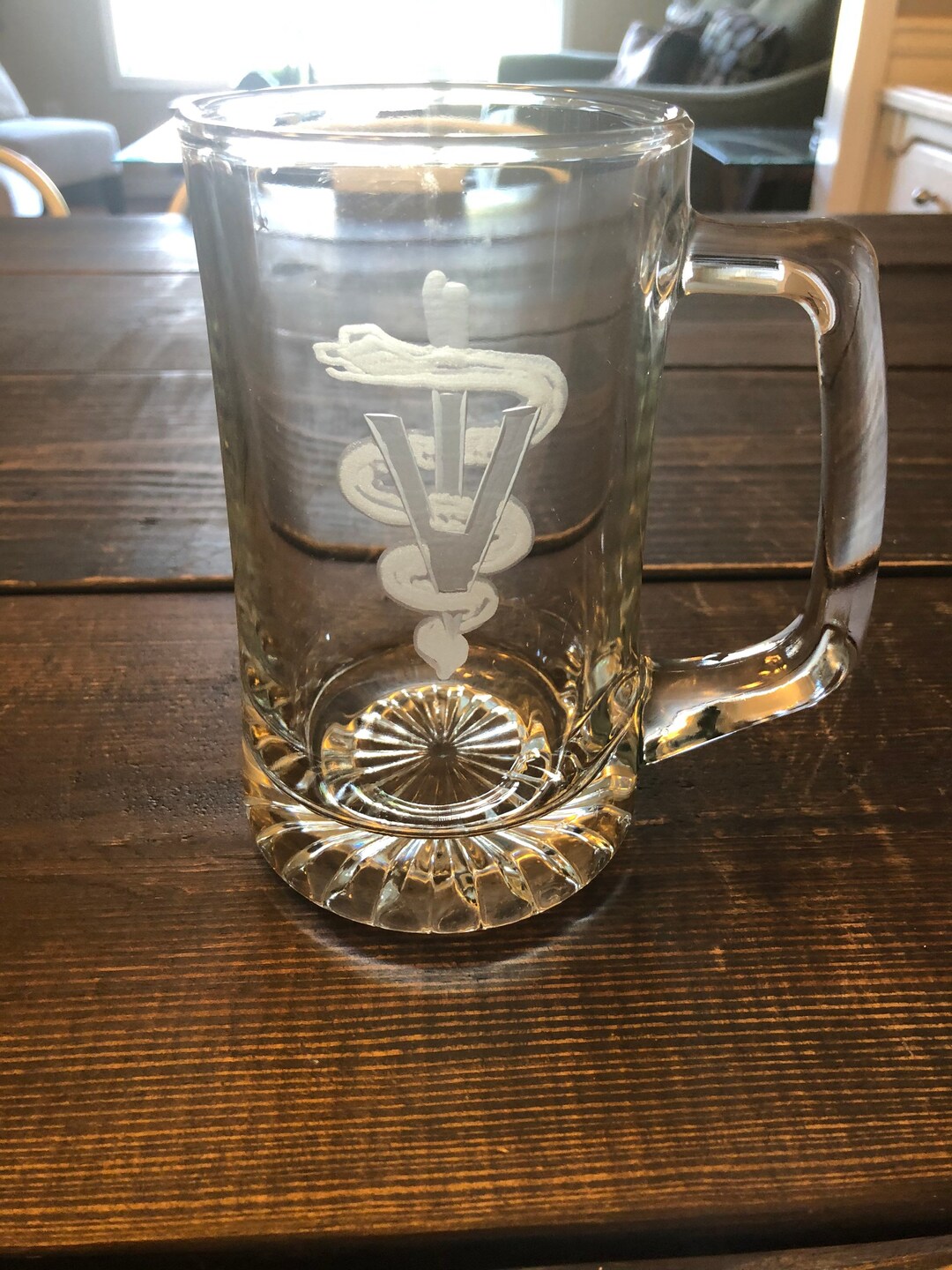 Heavy Glass Etched Veterinary Caduceus Vet DVM Mug - Etsy