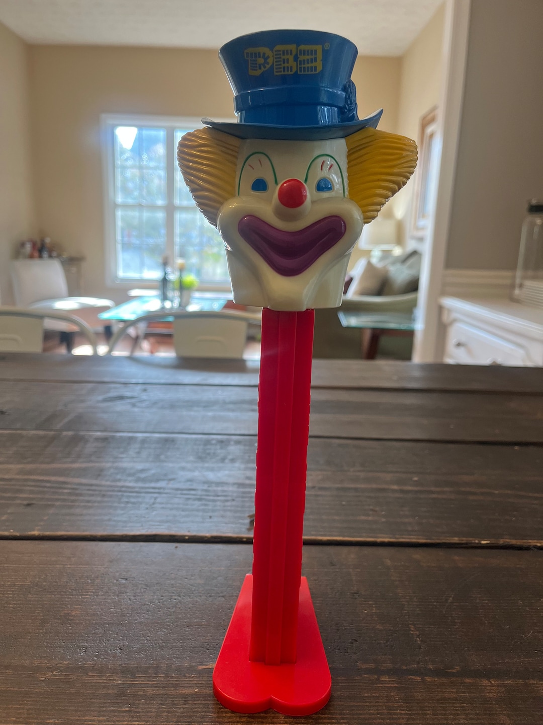 Vintage Large 12" Clown Pez Dispenser Blue Hat and Red Body, Purple ...